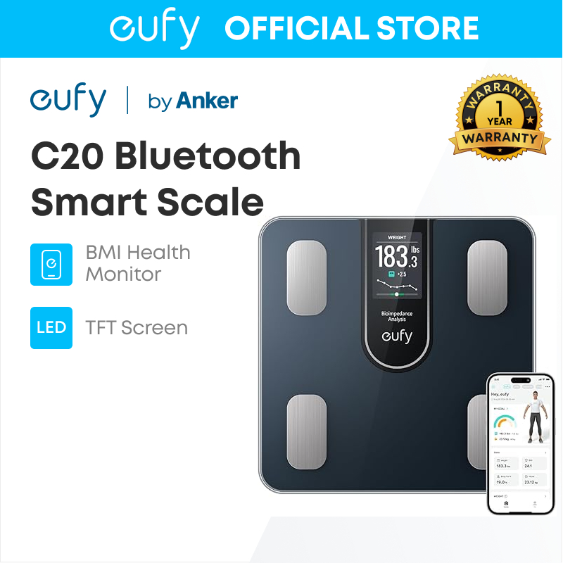 eufy by Anker C20 Smart Scale, Bluetooth Weighing Scale with 16 ...