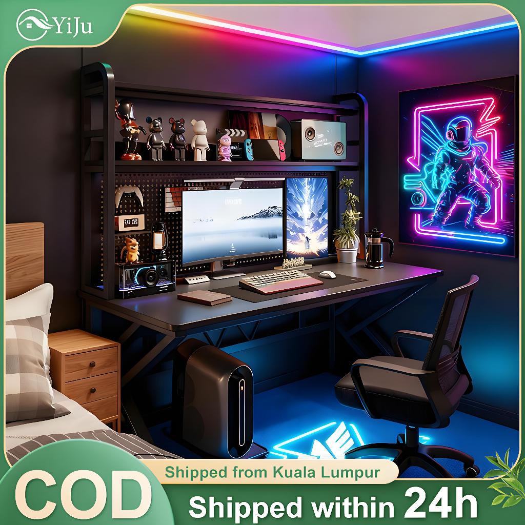 Space Saving Wall-mounted Computer Desk Solid Wood Workstation Meja ...