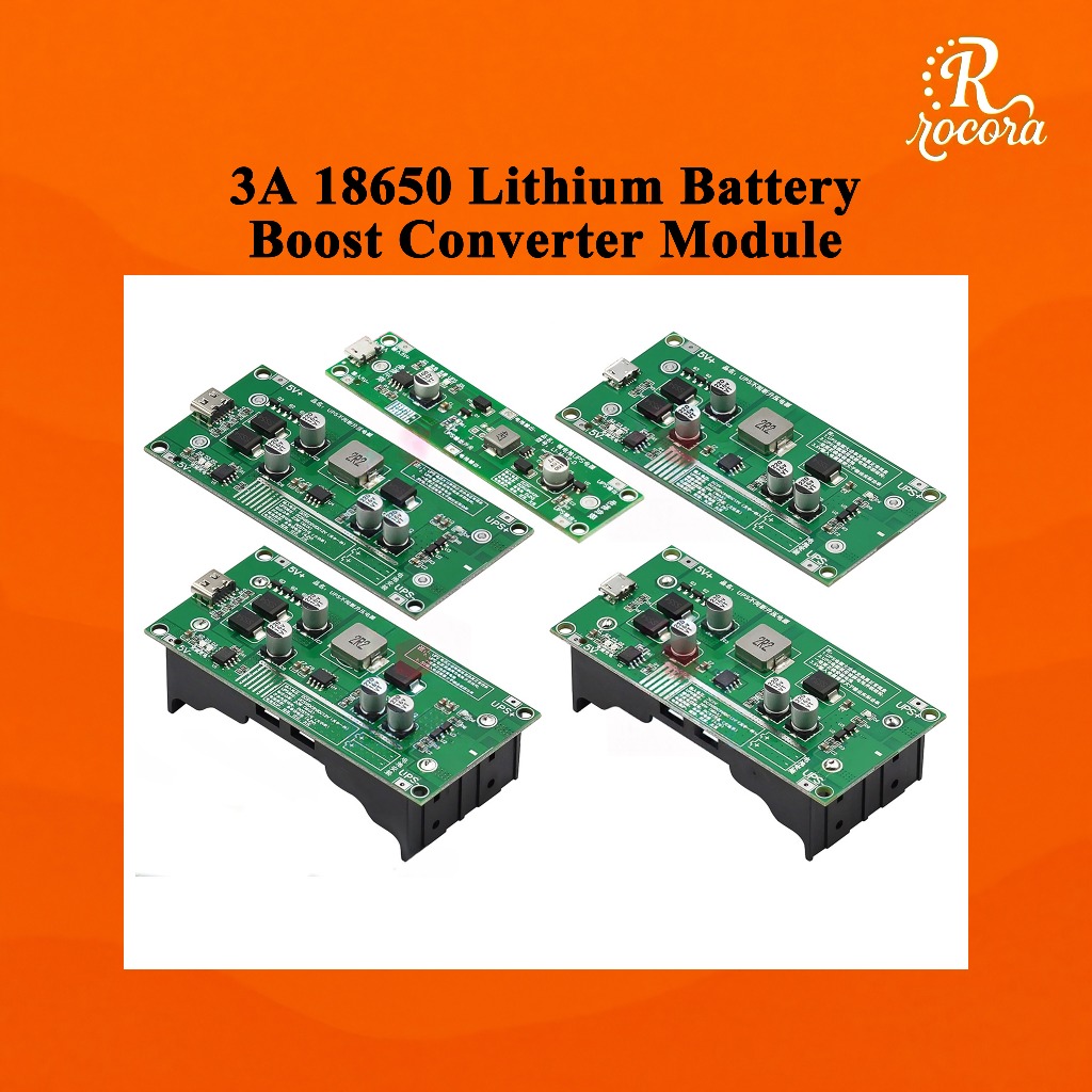 3A 18650 Lithium Battery Boost Converter Module 5V 9V 12V UPS Power ...