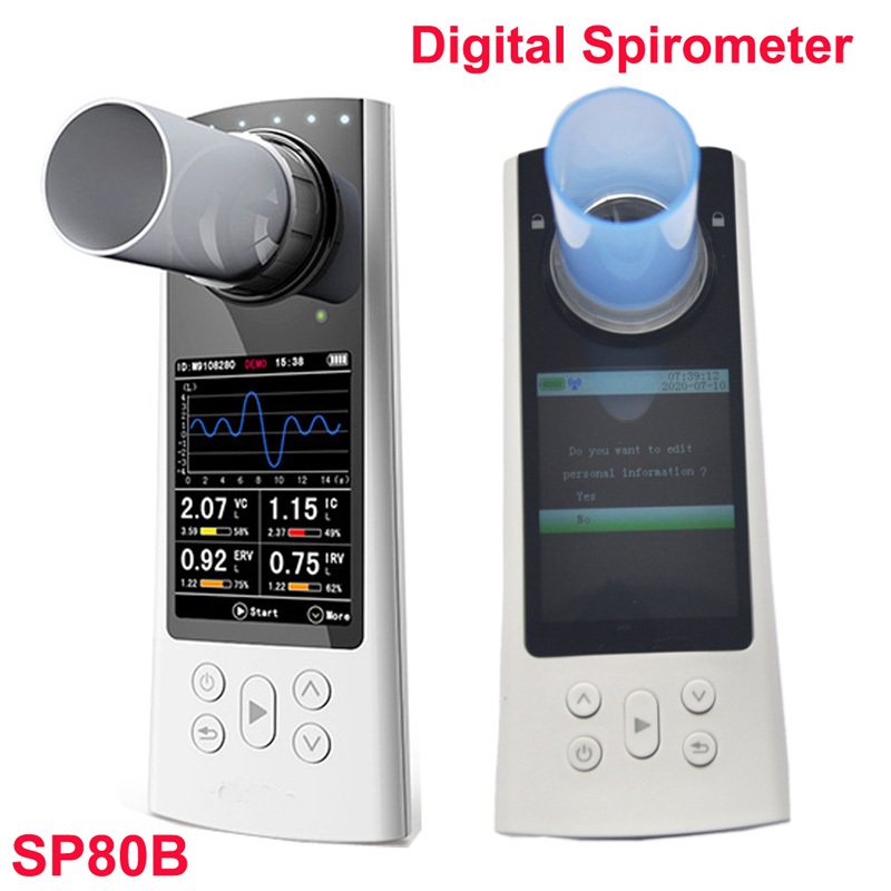 CONTEC SP80B Spirometer Handheld Digital Peak Flowmeter Bluetooth ...