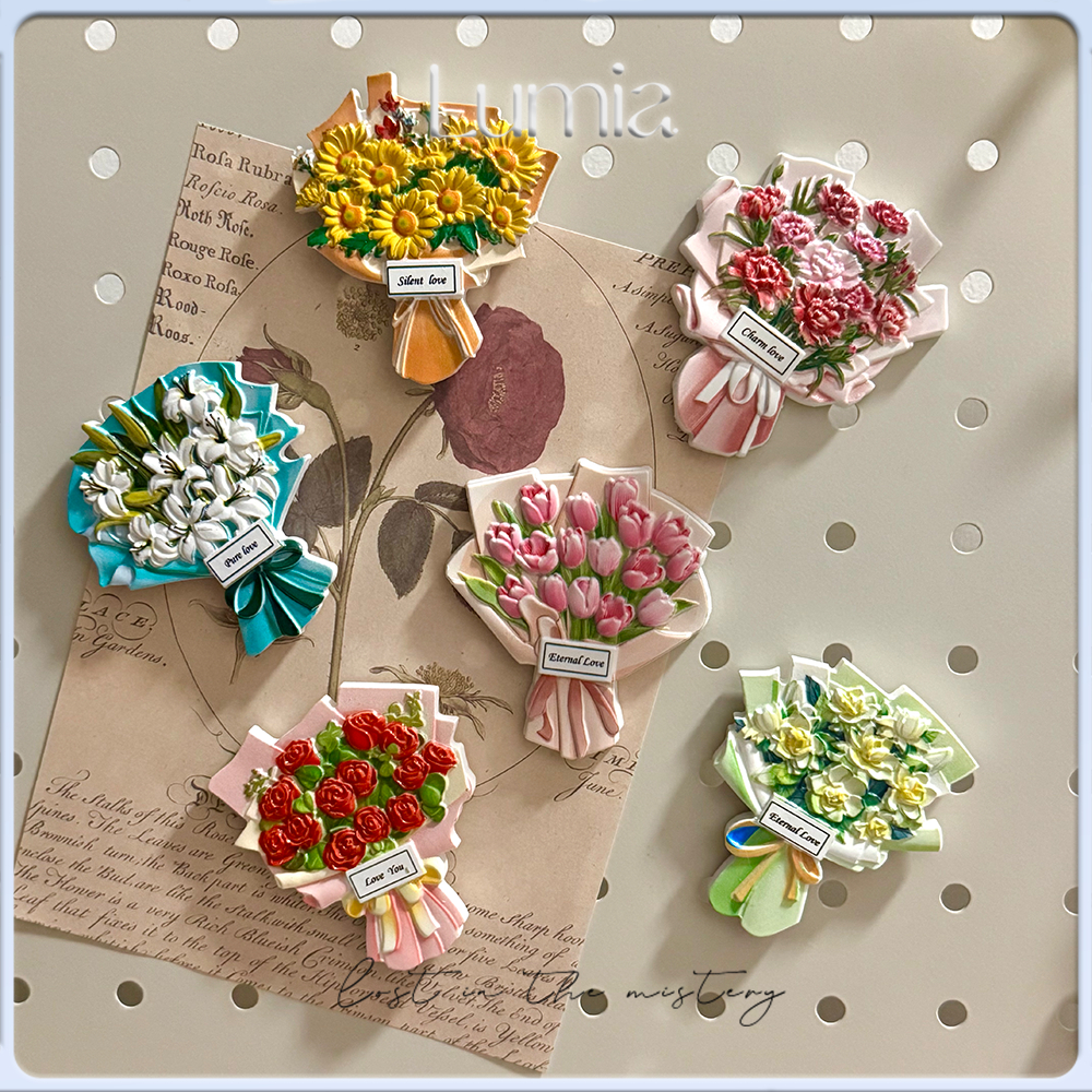 Flower refrigerator magnet/Pegboard decoration accessories/3D ornament ...