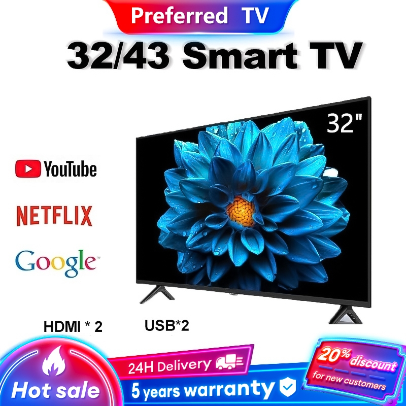 Android TV 32 Inch Smart TV 43 Inch LED TV Android 12.0 4K 75Hz Netflix ...
