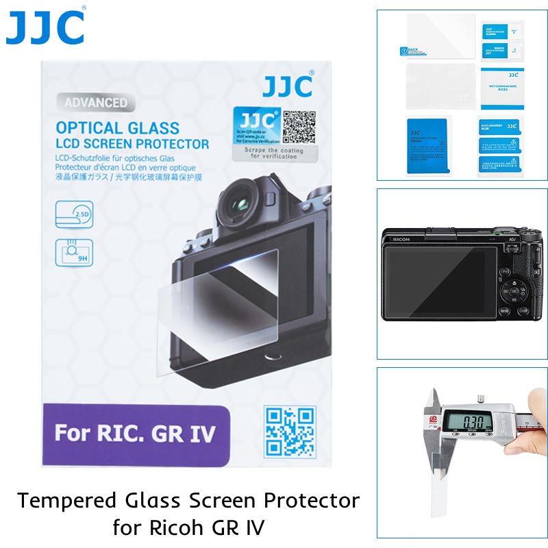 JJC GR4 Tempered Glass Screen Protector for Ricoh GR IV GRIV GR4 Camera ...