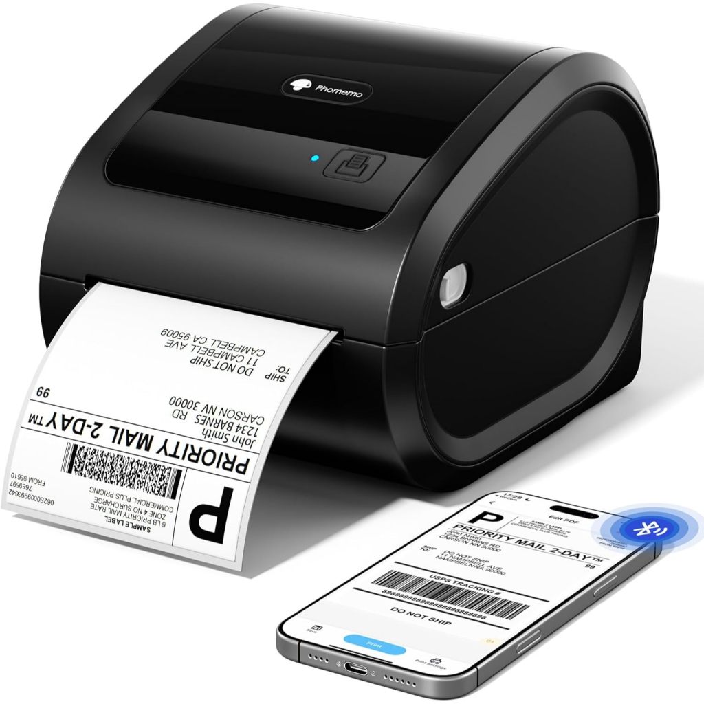 Bluetooth Waybill Printer+30 Labels, Thermal Label Printer For Barcode ...