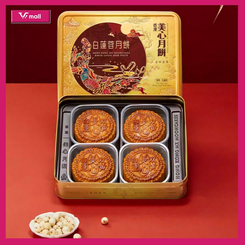 Desserts and Pastries Hong Kong MX Mooncake 美心双黄白莲月餅 2025 Lava Custard ...