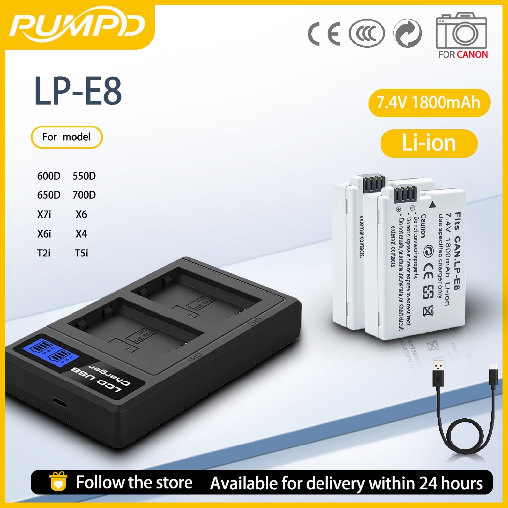 PUMPD LP-E8 camera battery suitable for Canon EOS 700D 600D 650D 550D ...
