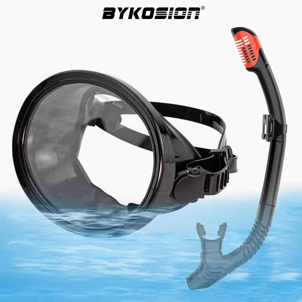 BYKOSION Snorkeling Mask Oval Round PVC Tempered Glass Fisherman ...
