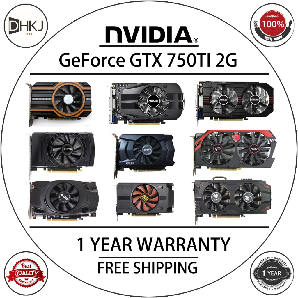 USED GTX 750 TI 2GB (Random brand shipping) DDR5 desktop computer game ...