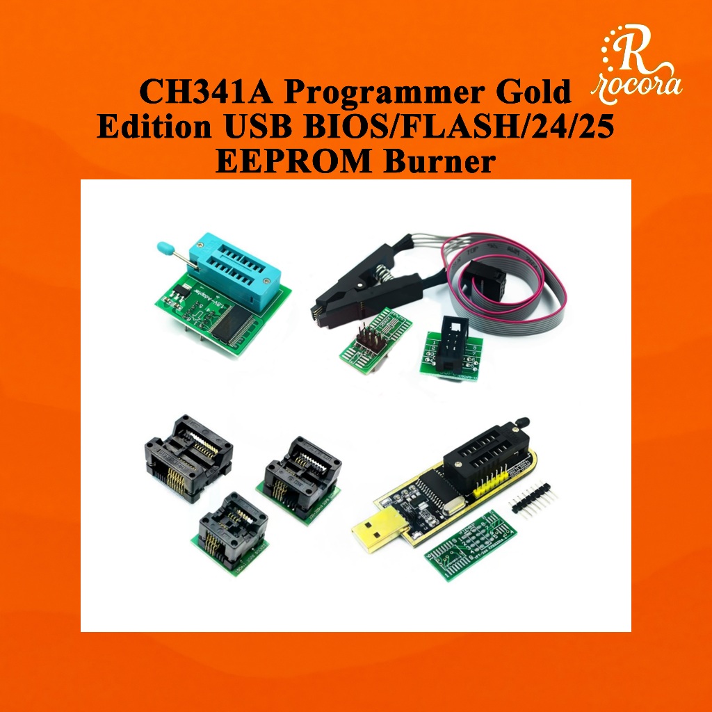 CH341 Programmer Gold Edition USB BIOS/FLASH/24/25 EEPROM Burner for ...