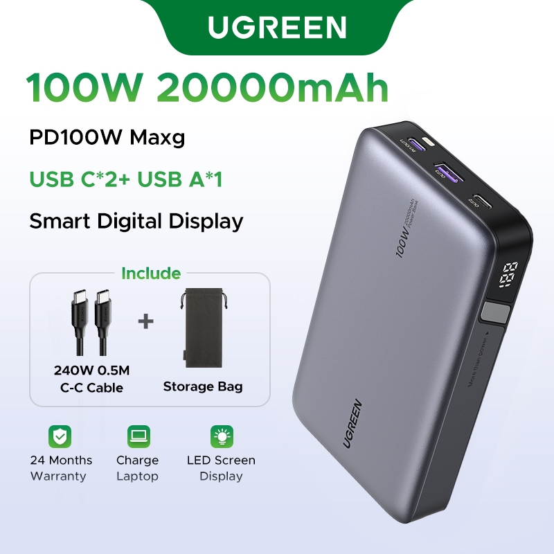 UGREEN PD100W 20000mAh Powerbank Fast Charging for MacBook Air SAMSUNG ...