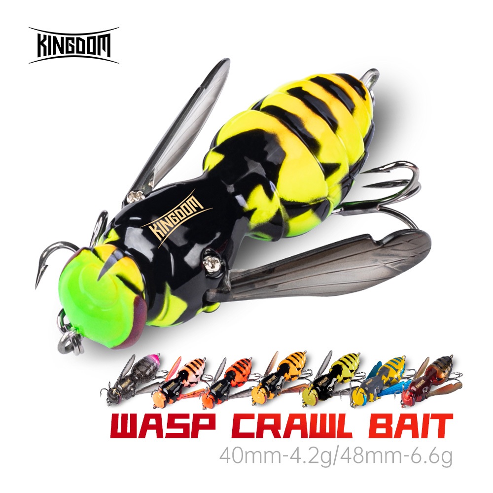Kingdom Wasp Crawl Bait Bionic Fishing Lure 40mm/4.2g 48mm/6.6g ...
