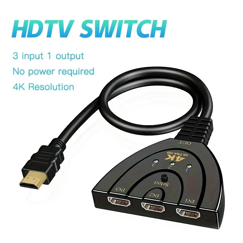 HDMI Switch 4K*2K 3 Port HDTV-compatible 4K 3D VIdeo Switcher KVM ...