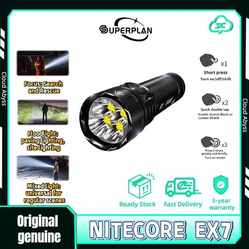 EX7 Flashlight - 6000 Lumens - Lumin Shield- Variable Beam - Removable ...