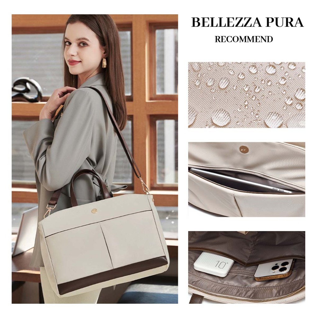 BELLEZZA PURA Tote Bag Laptop Bag Commuter Handbag Business Bag Large ...
