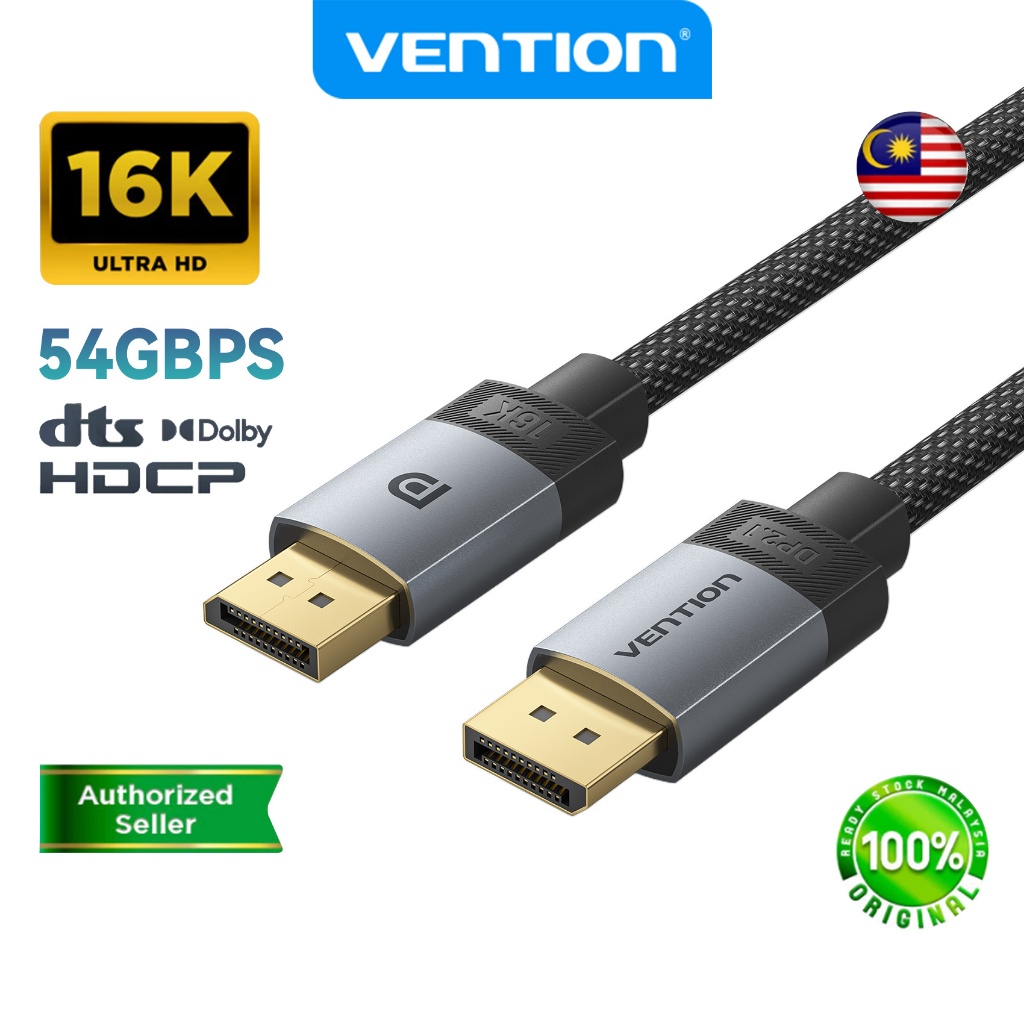 Vention DisplayPort 2.1 Cable 16K Ultra HD 80Gbps 240Hz Refresh Rate ...