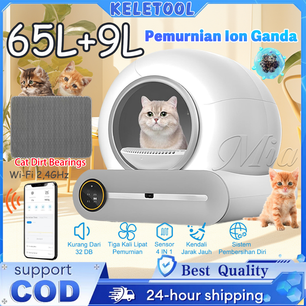 Smart Clean 65L Automatic Cat Litter Box 65L Automatic Smart Cat Litter ...