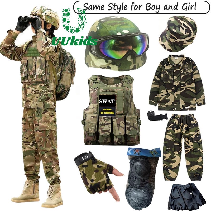 【Ready Stock】110-160cm Career Army Costume For Kids Boy Career Army ...