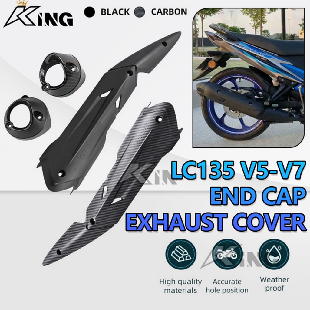 LC135 V5~V7 MUFFLER SIDE COVER EXHAUST PIPE END CAP COVER SET EKZOS ...