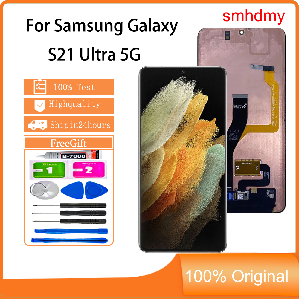 smhdmy Ori AMOLED Display For Samsung Galaxy S21 Ultra 5G LCD Touch Screen With Frame ...
