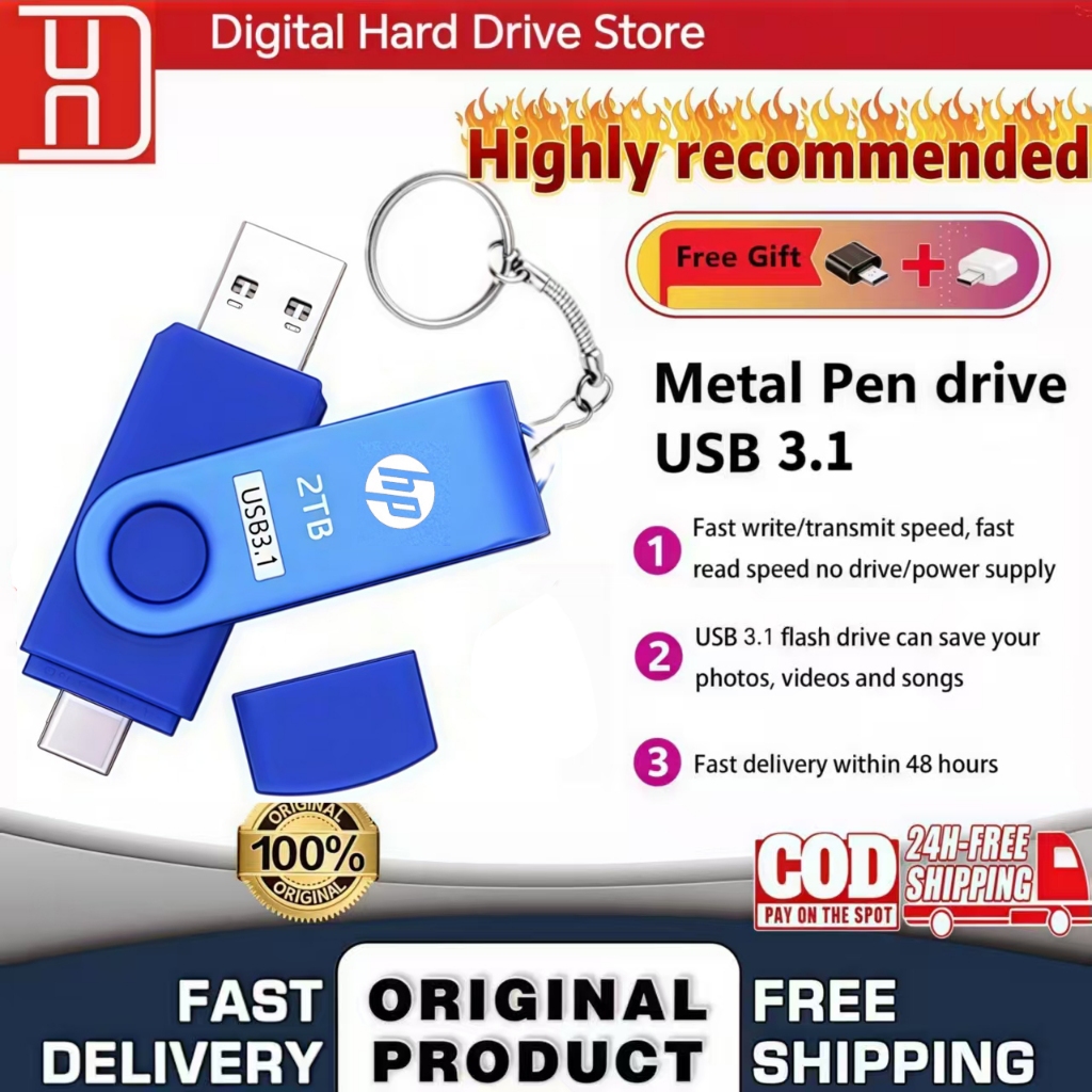 HP 2TB USB Micro Type-c Flash Drive usb flash drive hard disk ios ...
