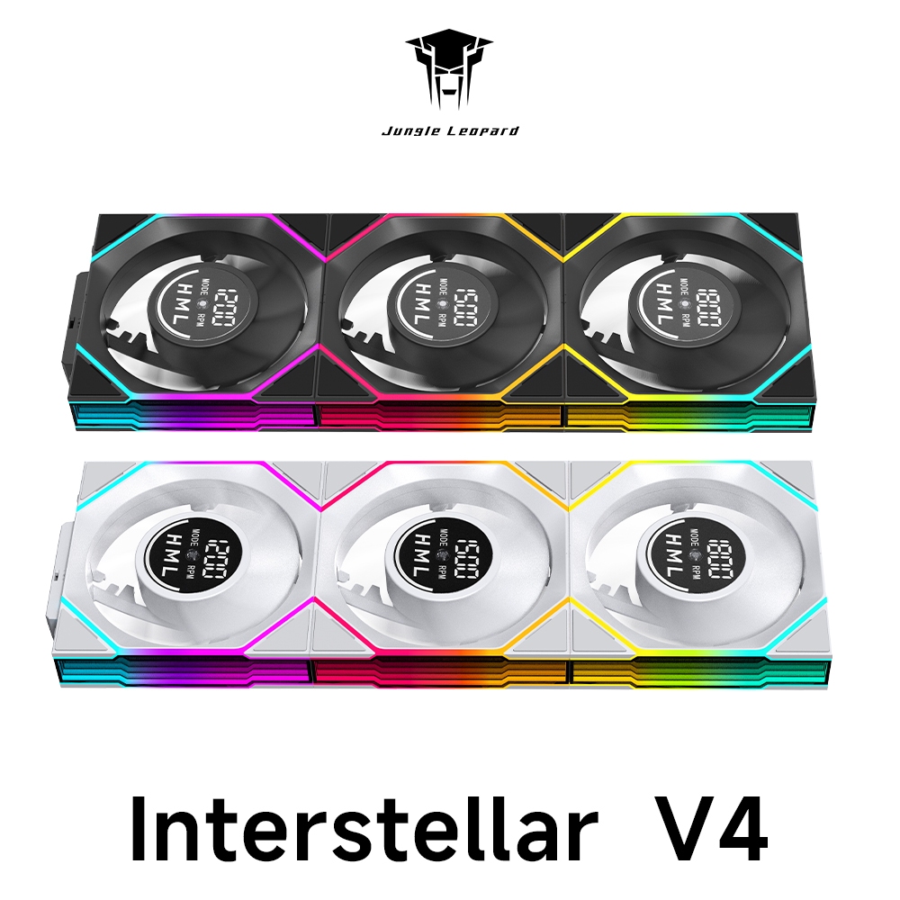 Jungle Leopard Interstellar V4 PC Case Fan 120mm Fan Speed Digital ...