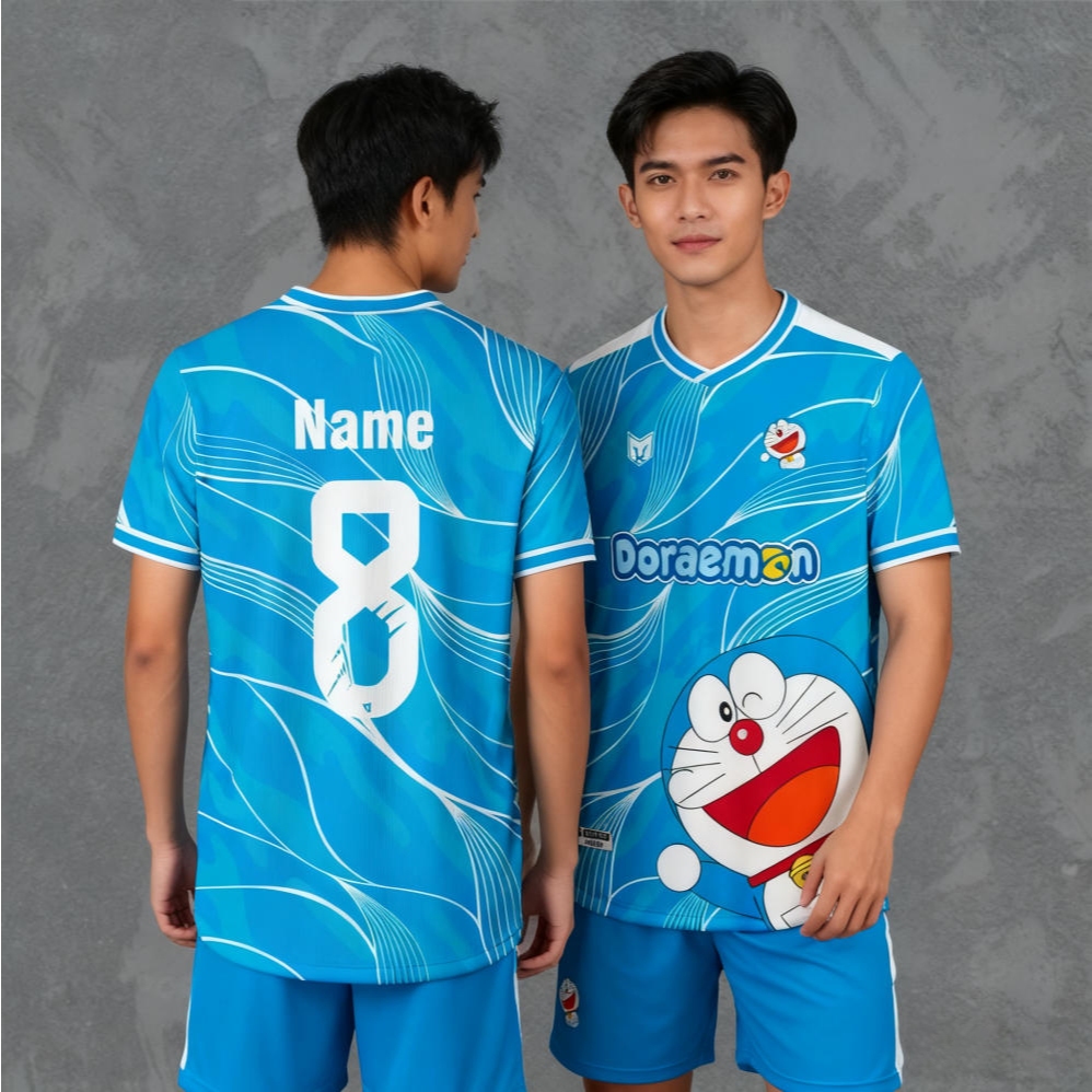 custom name】Blue Doraemon pattern Malaysia New Doraemon design Jersey ...
