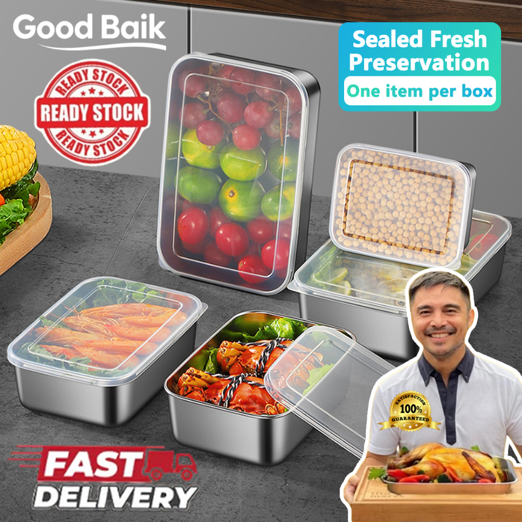 304 Stainless Steel Food Container with Airtight Lid Leakproof Lunch ...
