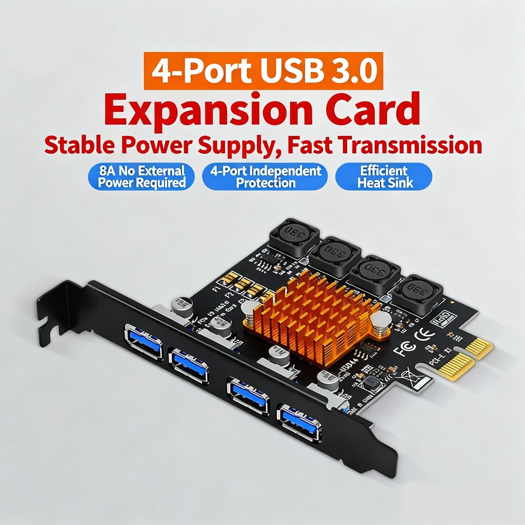 PCI Express 4-port USB3.2 Gen1 adapter card, for Windows/Linux PCIe ...