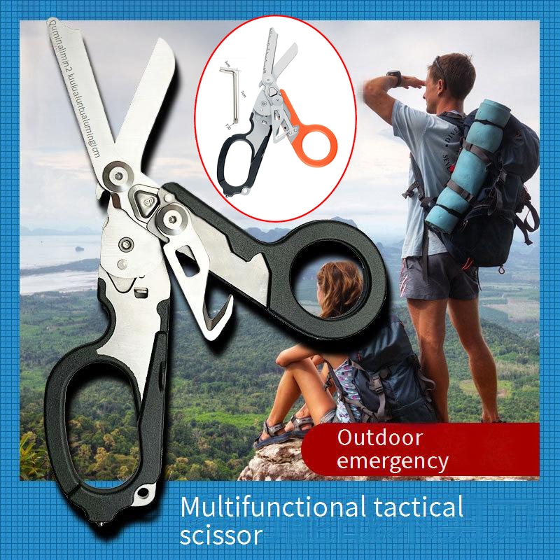 local 💞6-in-1 Tactical Multifunction Scissor 💞Heavy-Duty Emergency ...
