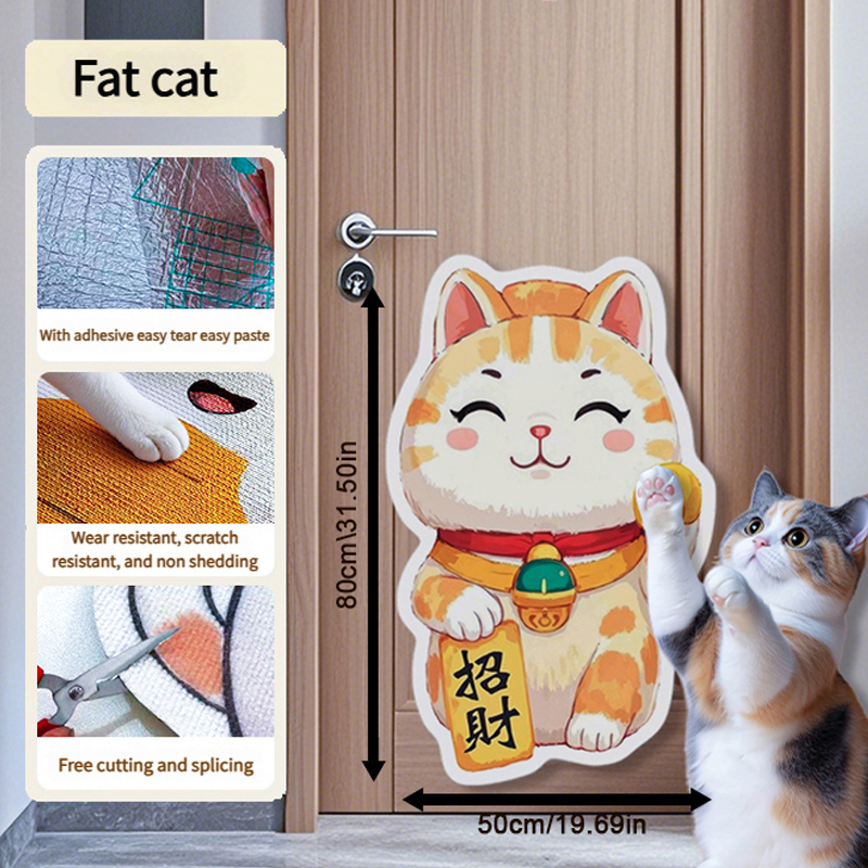 Self-Adhesive Cat Scratch Sticker Cartoon Special-Shaped Pet Cat ...
