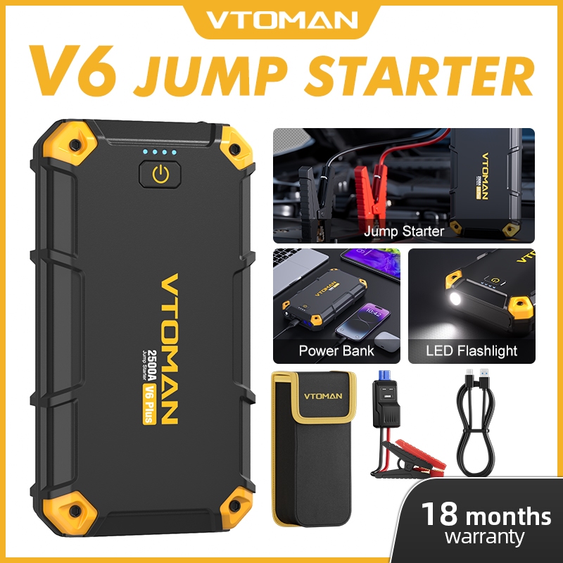 VTOMAN V6 Plus Jump Starter Car jumper bateri kereta Power Bank With ...