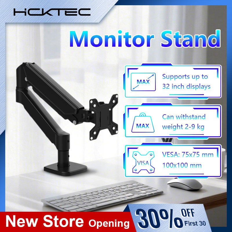 HCKTec Monitor Stand Desktop Mount Bracket 17”-32 "Inch Multi-Direction ...