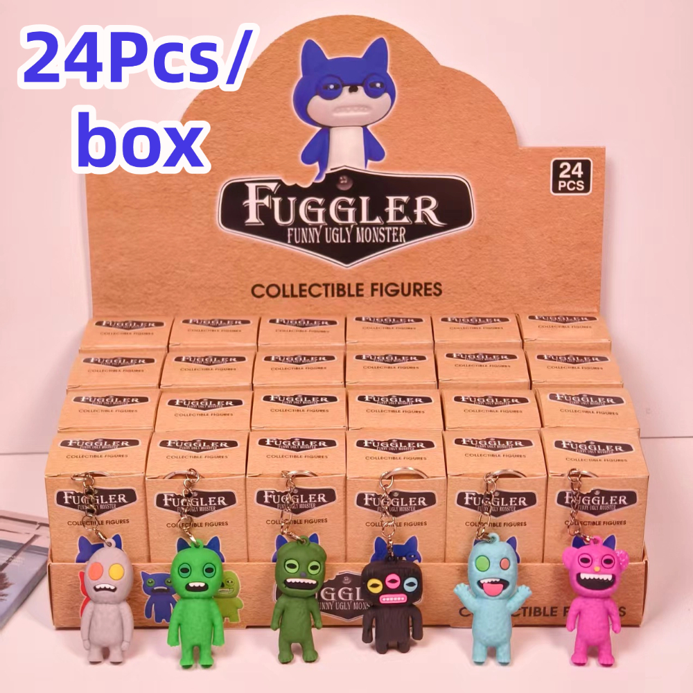 24Pcs Fuggler Keychain Blind Box mini funny ugly tooth monster key ring ...