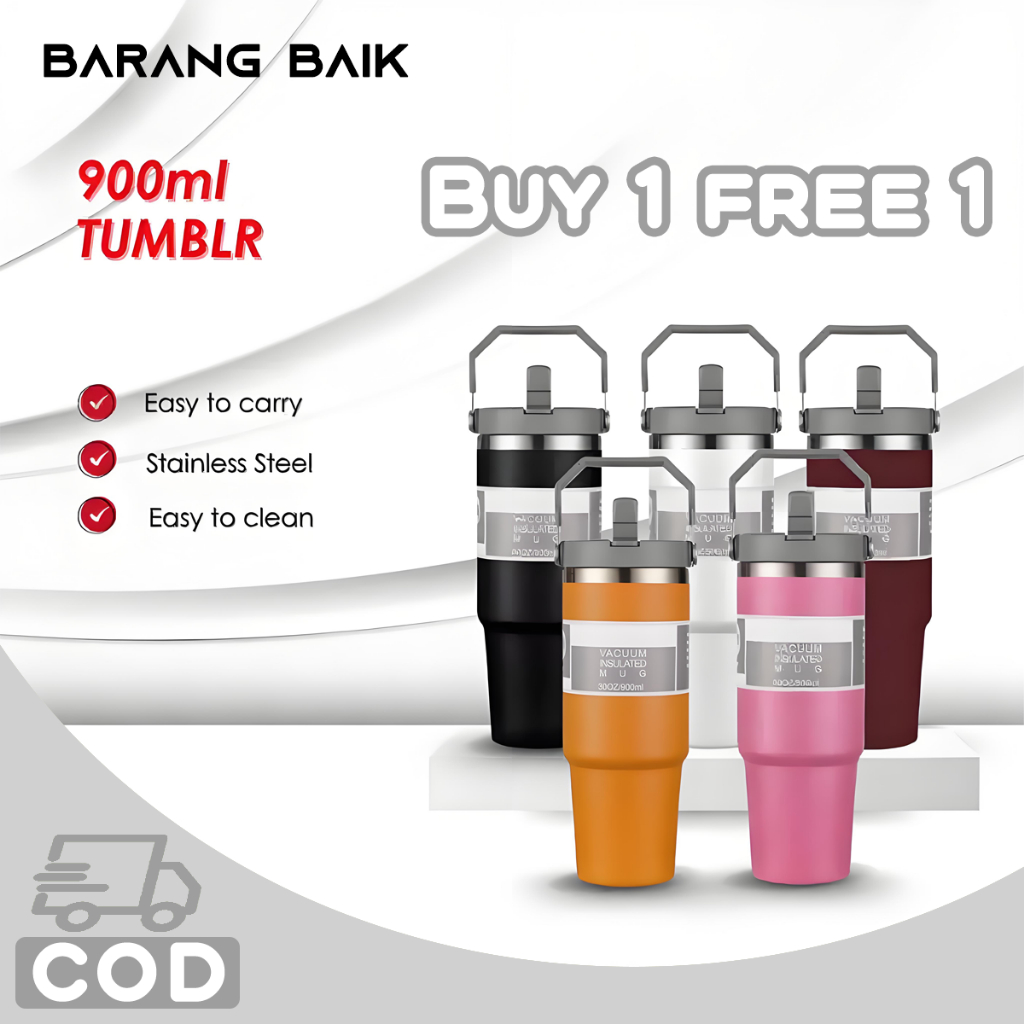 【Buy 1 Free 1】900ml Custom Name 304 Stainless Steel Large Capacity ...