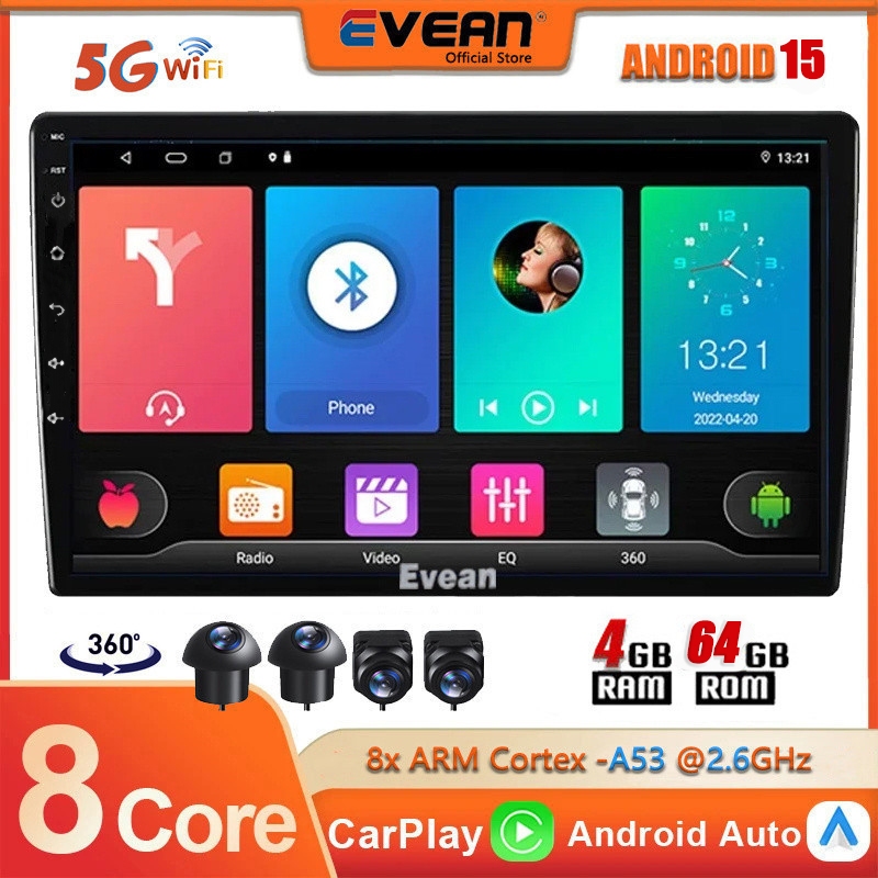 Evean[4G+64G 8 Core ] 9''/10'' inch 360 Panoramic Camera Android Player ...