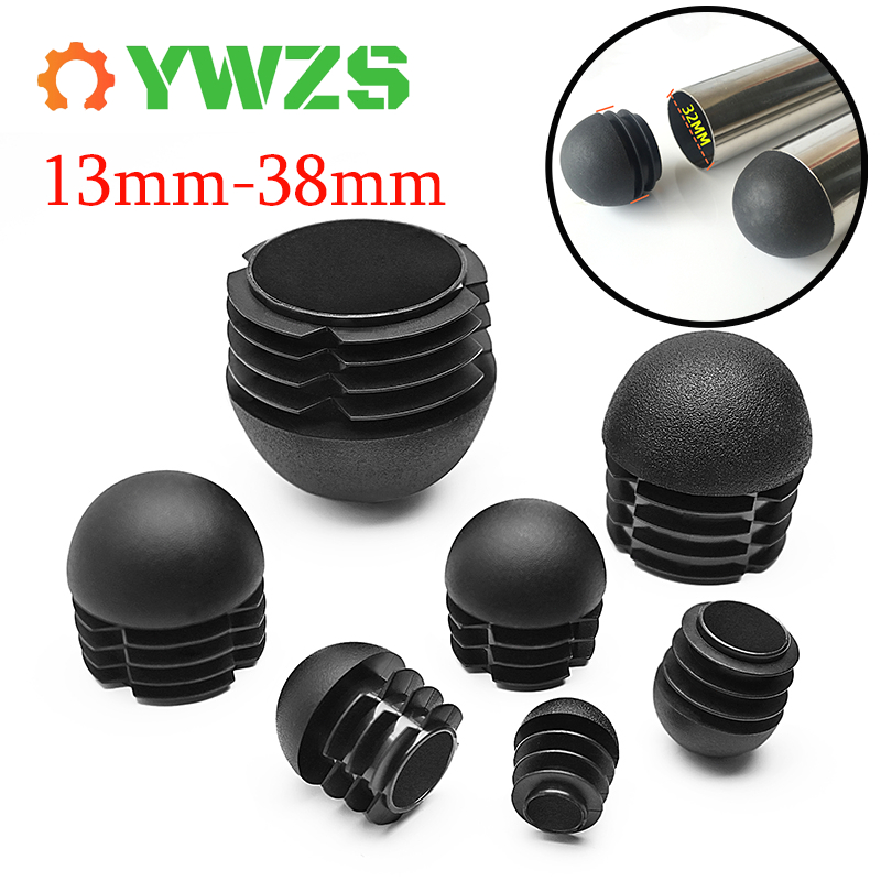 13mm-38mm Black Blanking End Caps Domed Plastic PVC Hollow Cover ...