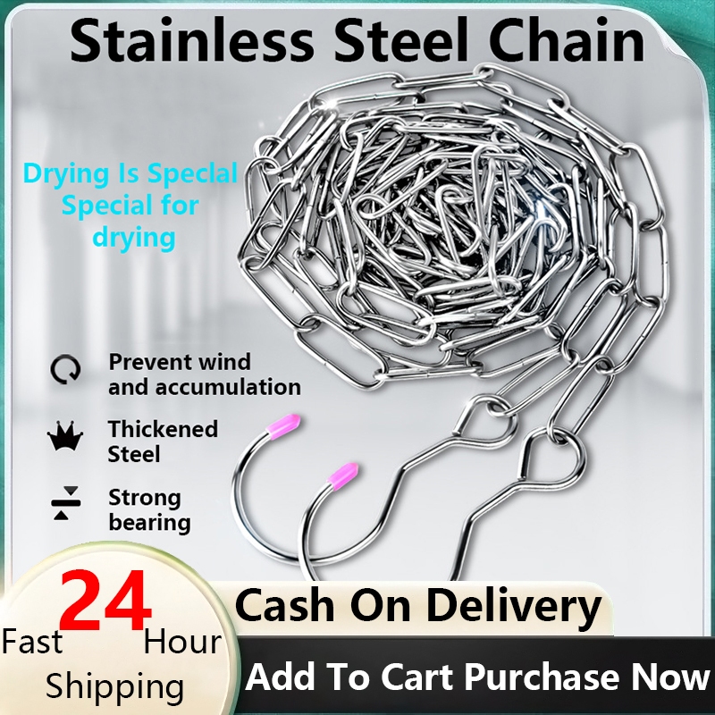 5m Premium Stainless Steel Hanging Chain Lifting Clothes Clothesline ...