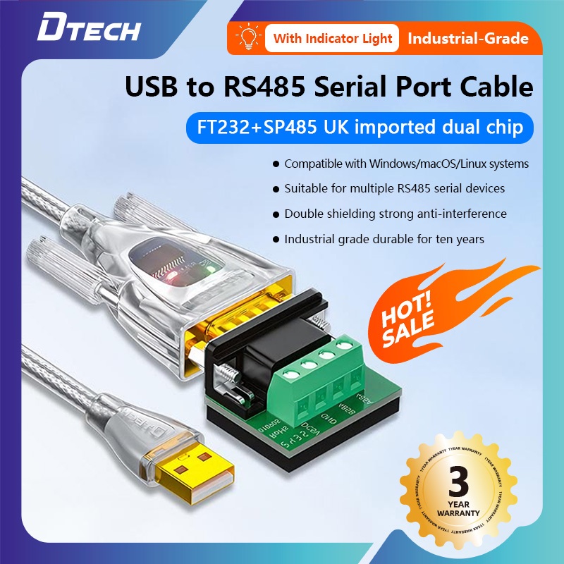 DTECH USB to RS485/422 Serial Cable 9-Pin COM Port Industrial Grade PLC ...