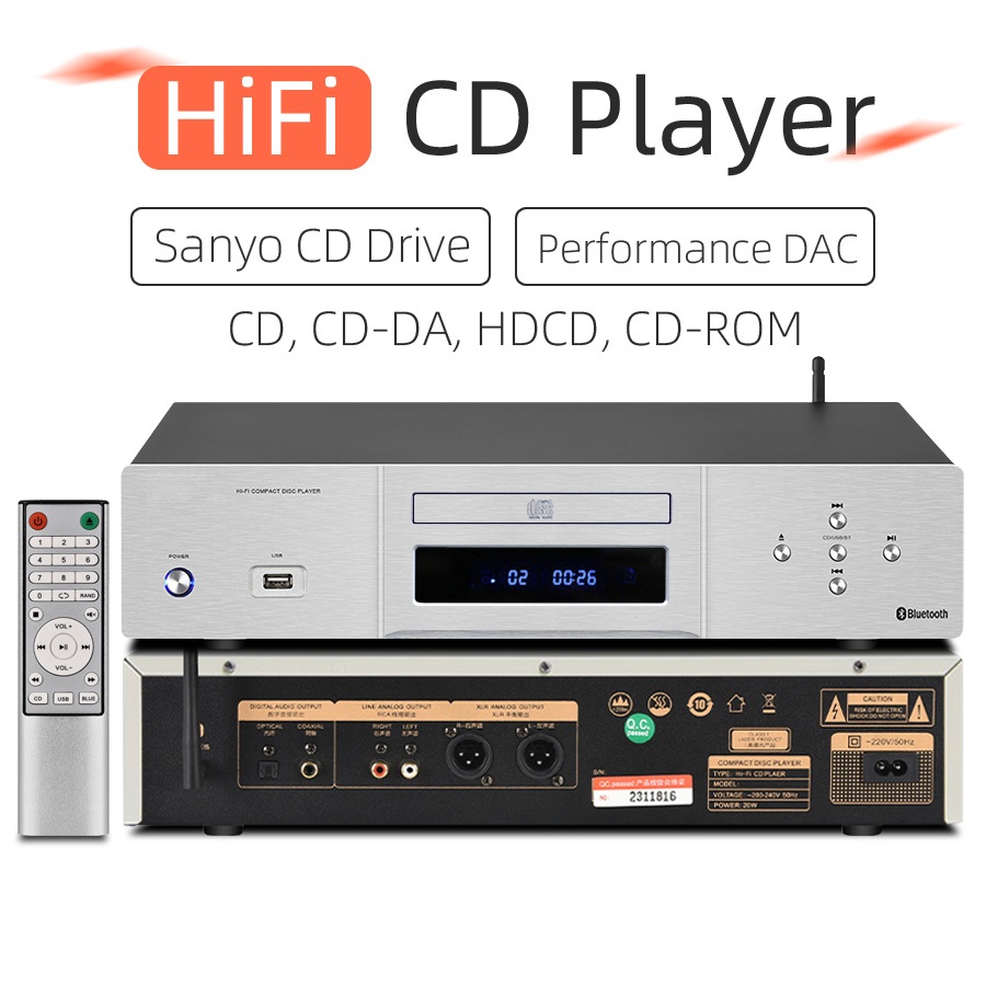 HiFi CD Player with Performance DAC(24Bit 192KHz 103DB) High-Quality ...