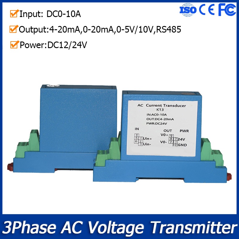 DC Current Transmitter 0-10A Input 4-20mA 0-5/10V RS485 Output Current ...