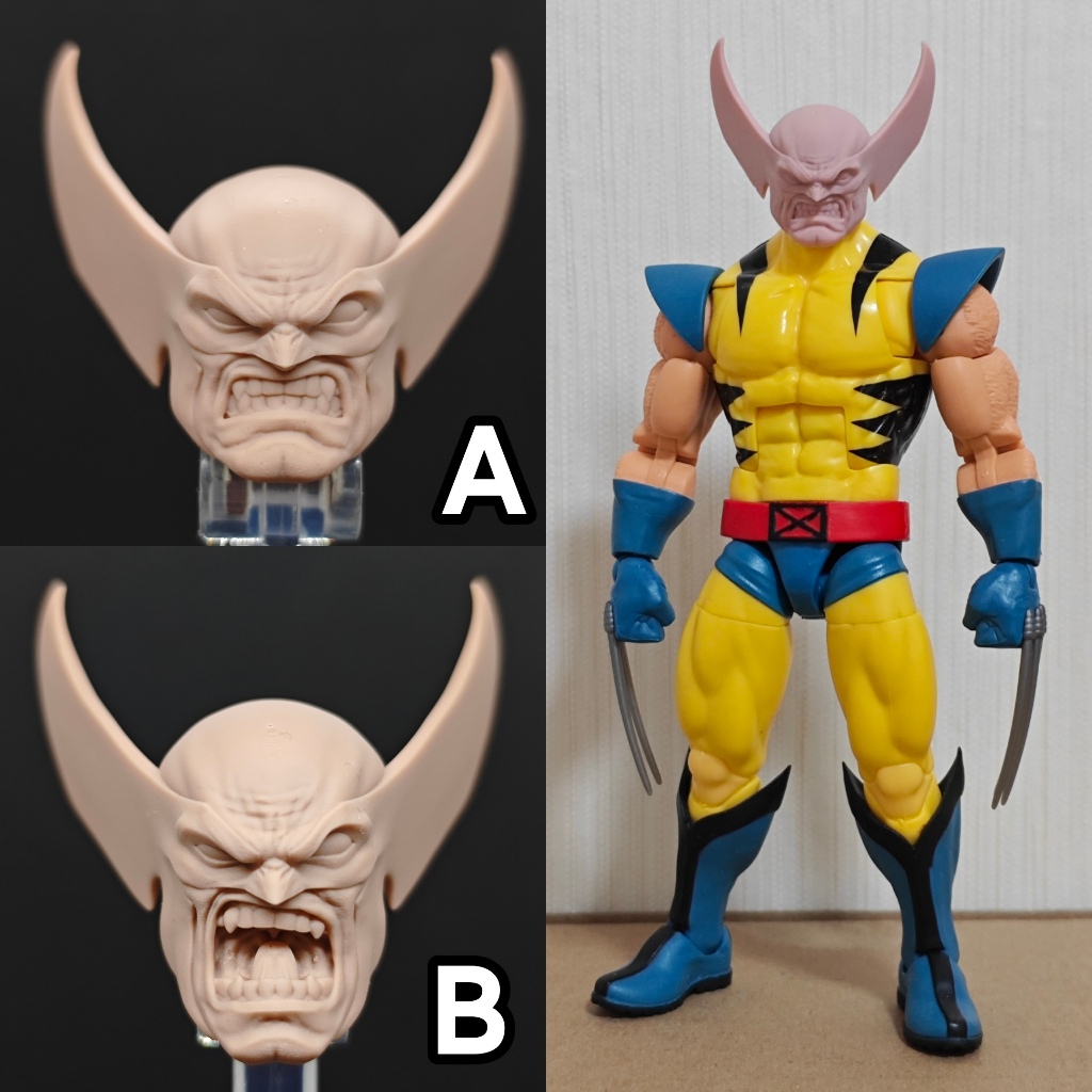 Unpainted 1/12 Scale MVC Wolverine Logan Head Carved Model Fit For 6 ...