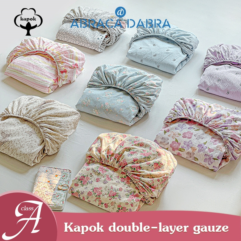 Abraca Dabra Kapok Cotton Double Layer Gauze Fitted Bedsheet Premium ...