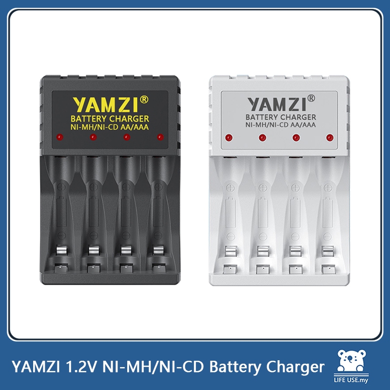YAMZI 1.2V NI-MH / NI-CD Rechargeable Battery Fast Charger Black OR ...