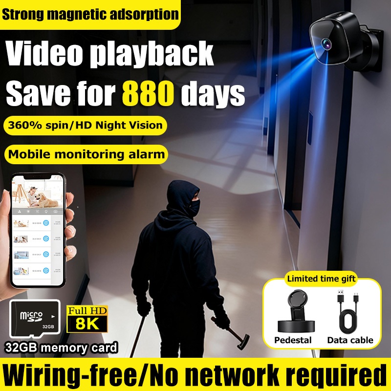 【24 hour shipping】8K cctv wireless outdoor hidden cctv mini tanpa wayar ...