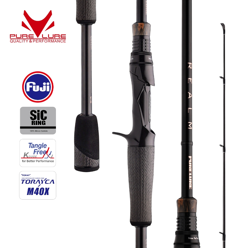 PURELURE REALM Bass Rod All M40X Toray Carbon Soft Bait Zander Rod EX F ...