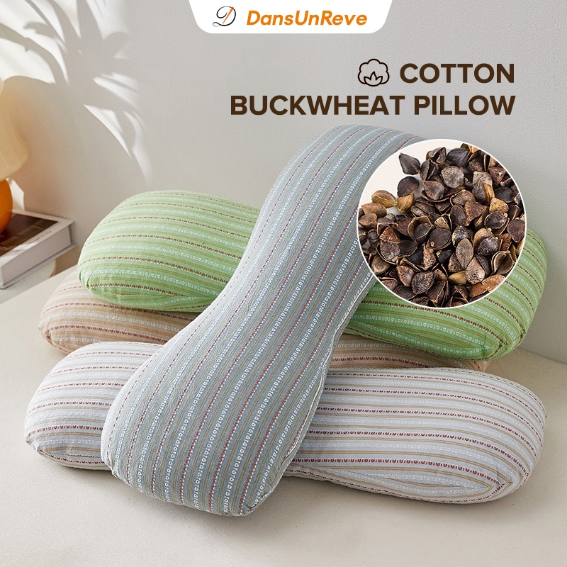Cotton Fabric Bone Pillow Buckwheat Filling Pillows bantal 枕头 Small ...