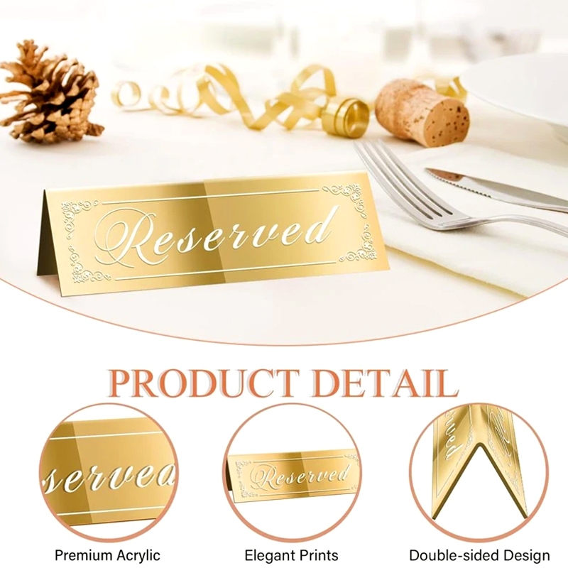 1/5pcs Reserved Table Signs, Gold Reserved Signs For Wedding, Acrylic ...