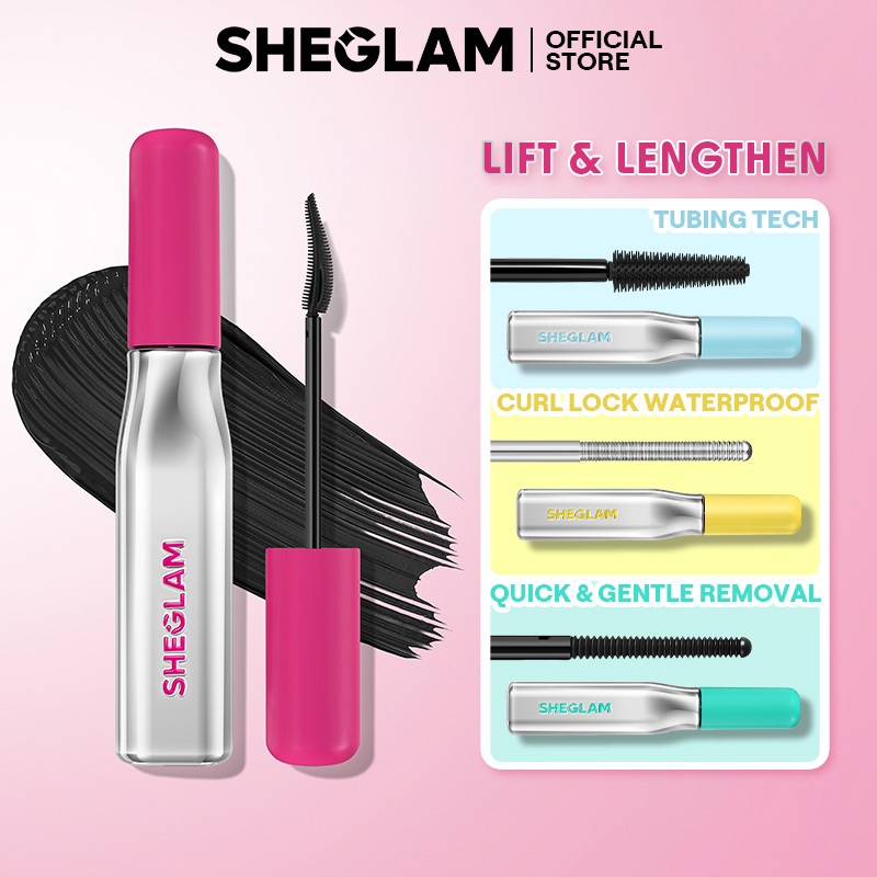SHEGLAM Lashlighter Up Out Black Mascara Lasting Waterproof Lengthening ...