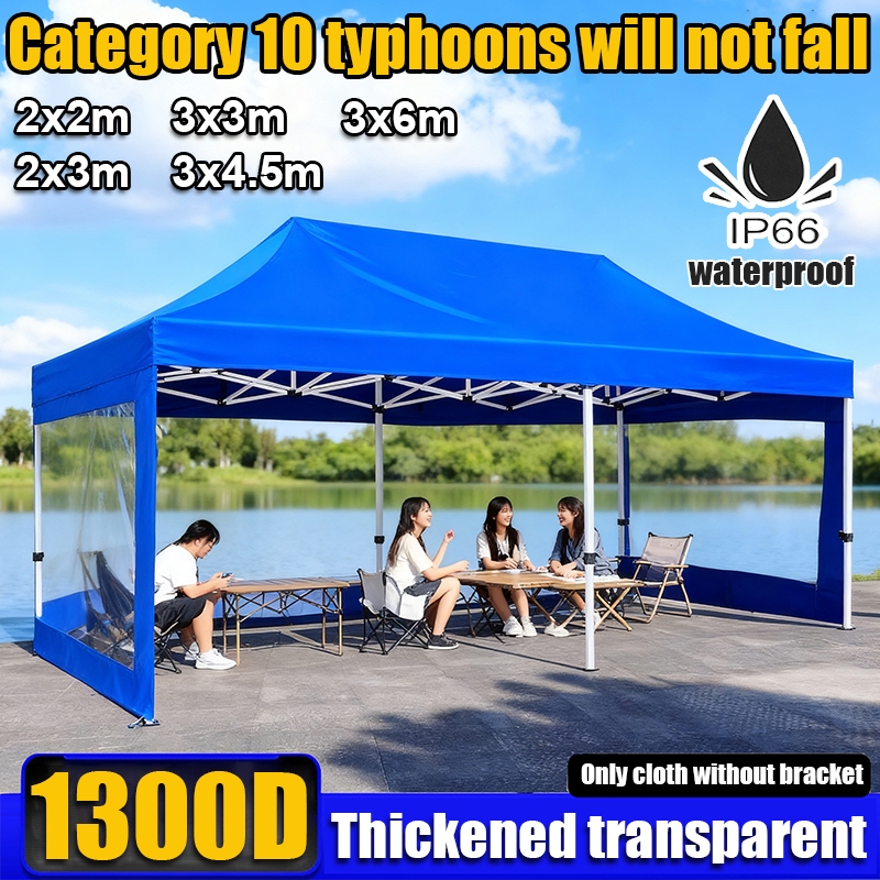 [1300D Thickened transparent side wall canopy] kanopi 10x10 kain tebal ...