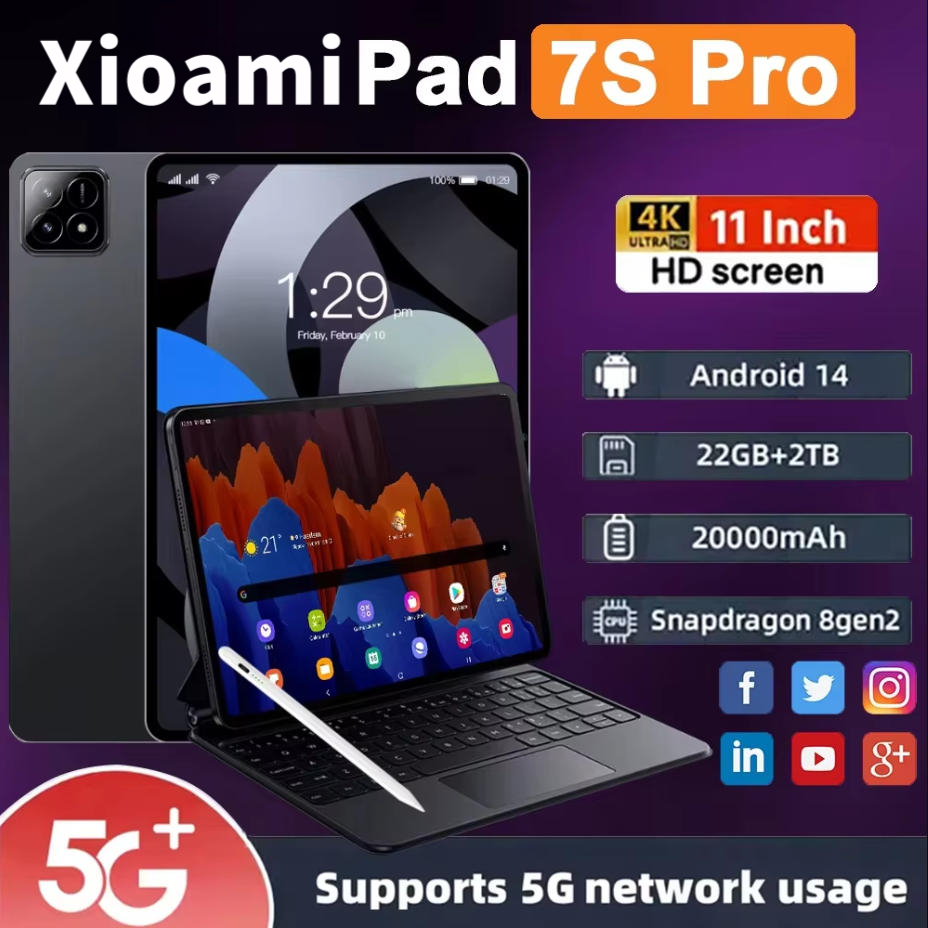 2026 New Flagship Mi Tablet PC Pad 7S Pro snapdragon 8gen2 22GB+2TB 5G ...